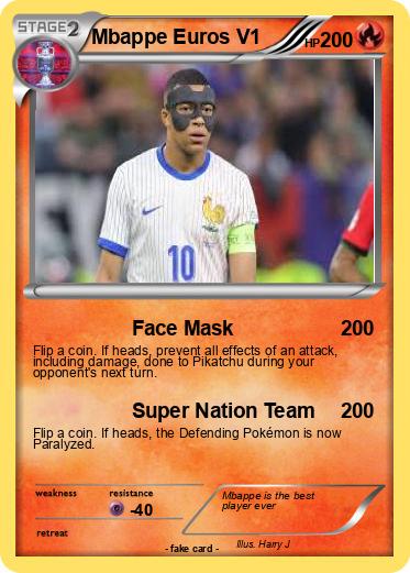 Pokémon Mbappe Euros V1 - Face Mask - My Pokemon Card