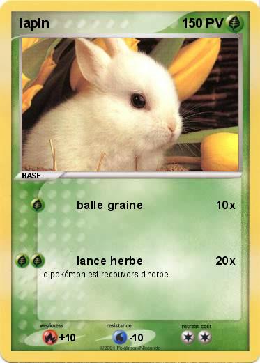 Pokémon lapin - balle graine - Ma carte Pokémon