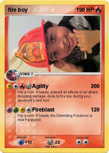 Pokémon fire boy 30 30 - Agility - My Pokemon Card