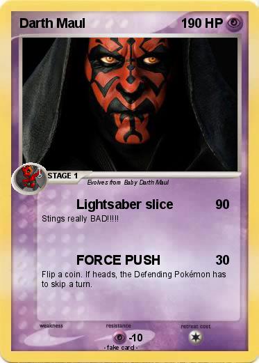 Pokémon Darth Maul 321 321 - Lightsaber slice - My Pokemon Card