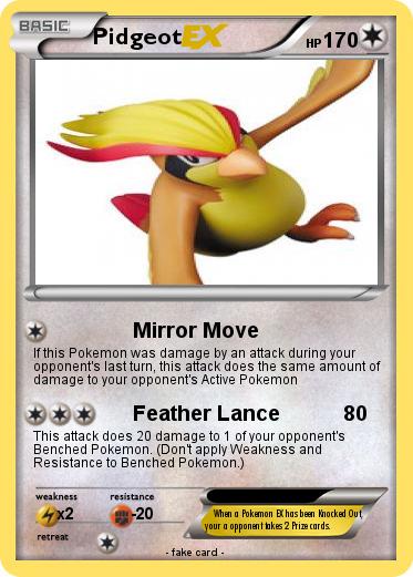 Pokémon Pidgeot 193 193 - Mirror Move - My Pokemon Card