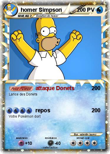 Pokémon homer Simpson 1095 1095 - attaque Donets - Ma carte Pokémon