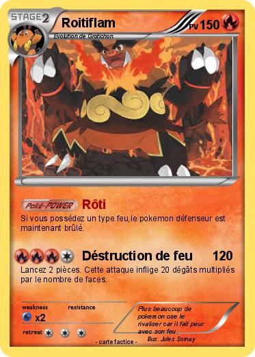 Pokémon Roitiflam 291 291 - Rôti - Ma carte Pokémon