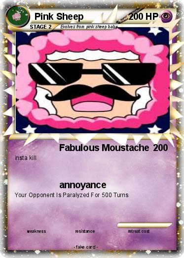 Pokémon Pink Sheep 33 33 - Fabulous Moustache - My Pokemon Card