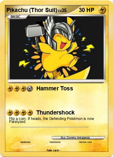 Pokémon Pikachu Thor Suit 1 1 - Hammer Toss - My Pokemon Card