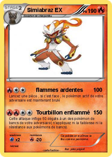 Pokémon Simiabraz EX 22 22 - flammes ardentes - Ma carte Pokémon