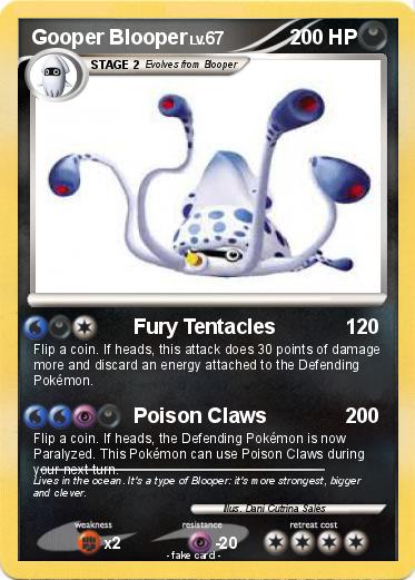 Pokémon Gooper Blooper 30 30 - Fury Tentacles - My Pokemon Card