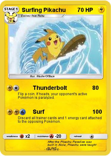 Pokémon Surfing Pikachu 177 177 - Thunderbolt - My Pokemon Card