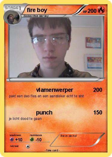 Pokémon fire boy 42 42 - vlamenwerper - My Pokemon Card