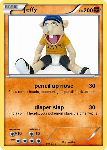 Pokémon Jeffy 1026 1026 - pencil up nose - My Pokemon Card