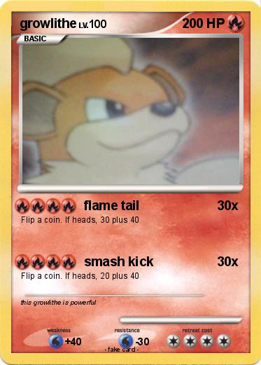 Pokémon growlithe 115 115 - flame tail - My Pokemon Card