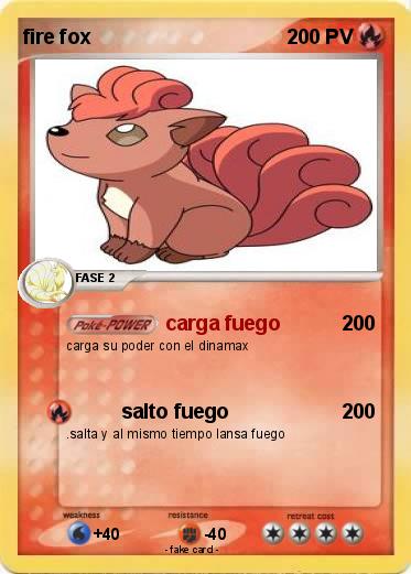 Pokémon fire fox 112 112 - carga fuego - Mi carta pokémon