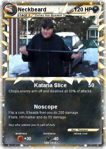 Pokémon Neckbeard 4 4 - Katana Slice - My Pokemon Card
