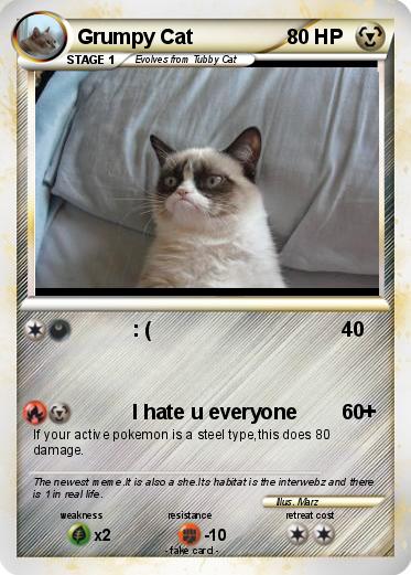 Pokémon Grumpy Cat 5 5 - : ( - My Pokemon Card