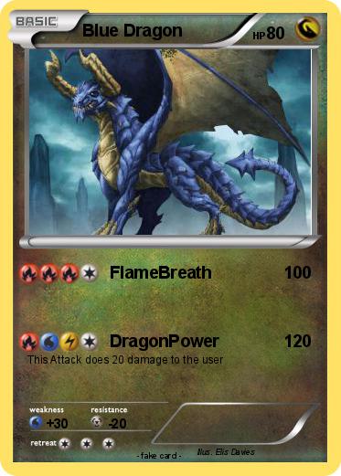 Pokémon Blue Dragon 150vWU - FlameBreath - My Pokemon Card