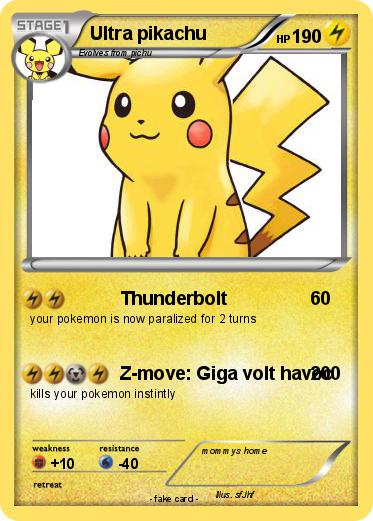 Pokémon Ultra pikachu 38 38 - Thunderbolt - My Pokemon Card
