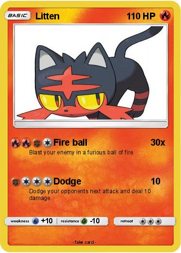 Pokémon Litten 350 350 - Fire ball - My Pokemon Card
