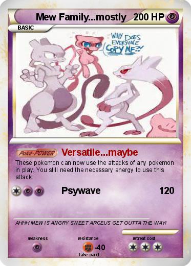 Pokémon Mew Family mostly - Versatile...maybe - My Pokemon Card