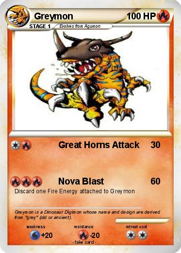 Pokémon Greymon 56 56 - Great Horns Attack - My Pokemon Card