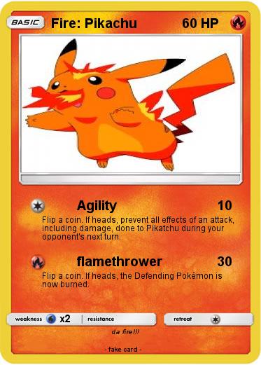 Pokémon Fire Pikachu 170 170 - Agility - My Pokemon Card