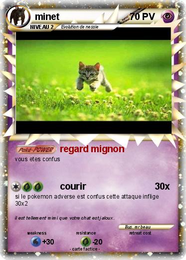 Pokémon minet 7 7 - regard mignon - Ma carte Pokémon