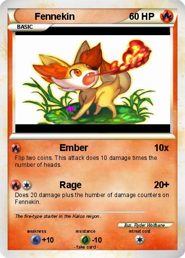 Pokémon Fennekin 186 186 - Ember - My Pokemon Card