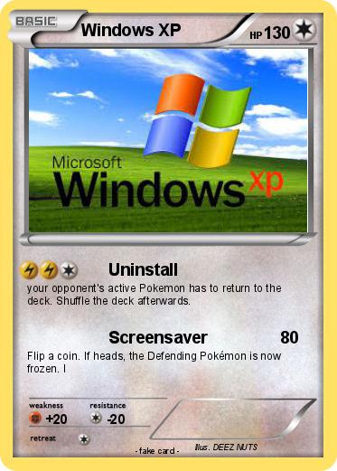 Pokémon Windows XP 71 71 - Uninstall - My Pokemon Card