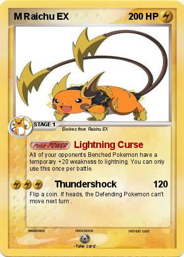 Pokémon M Raichu EX 20 20 - Lightning Curse - My Pokemon Card