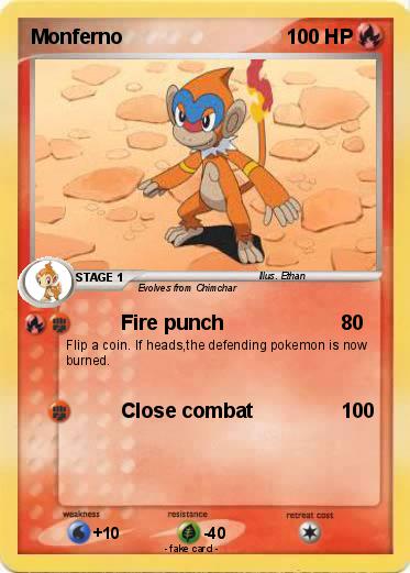 Pokémon Monferno 176 176 - Fire punch - My Pokemon Card