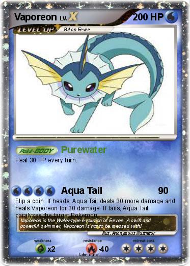 Pokémon Vaporeon 552 552 - Purewater - My Pokemon Card