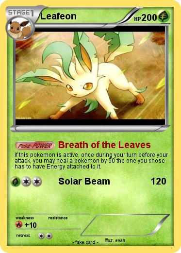 Pokémon Leafeon 695 695 - Breath of the Leaves - My Pokemon Card