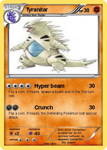 Pokémon Tyranitar 422 422 - Hyper beam - My Pokemon Card