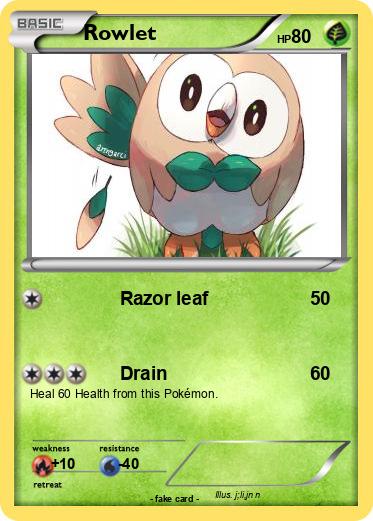 Pokémon Rowlet 246 246 - Razor leaf - My Pokemon Card