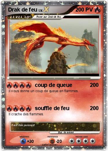 Pokémon Drak de feu - coup de queue - Ma carte Pokémon