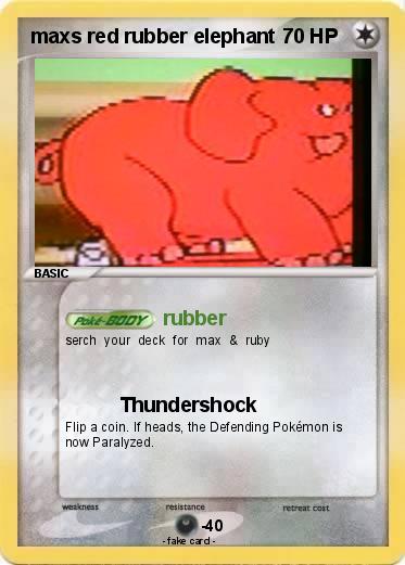 Pokémon maxs red rubber elephant - rubber - My Pokemon Card
