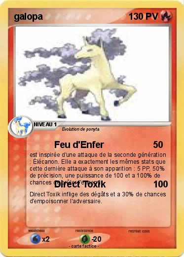 Pokémon galopa 207 207 - Feu d'Enfer - Ma carte Pokémon