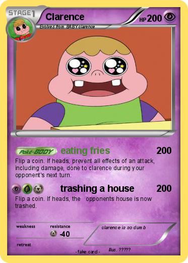 Pokémon Clarence 74 74 - eating fries - My Pokemon Card