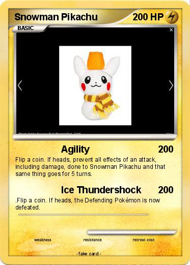 Pokémon Snowman Pikachu 1 1 - Agility - My Pokemon Card