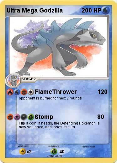 Pokémon Ultra Mega Godzilla - FlameThrower - My Pokemon Card