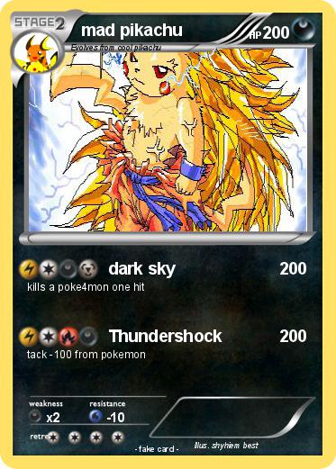 Pokémon mad pikachu 19 19 - dark sky - My Pokemon Card
