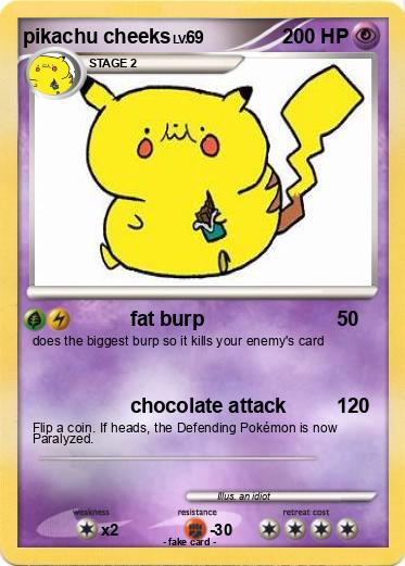 Pokémon pikachu cheeks - fat burp - My Pokemon Card