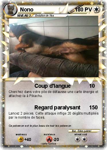 Pokémon Nono 120 120 - Coup d'langue - Ma carte Pokémon