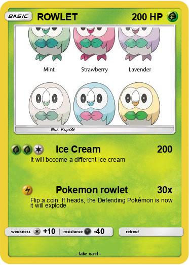 Pokémon ROWLET 266 266 - Ice Cream - My Pokemon Card