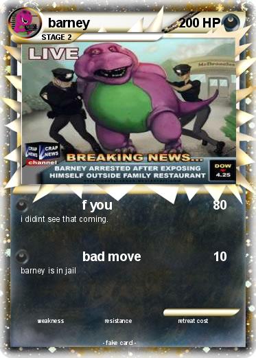 Pokémon barney 253 253 - f you - My Pokemon Card
