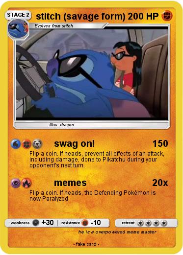 Pokémon stitch savage form - swag on! - My Pokemon Card