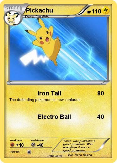Pokémon Pickachu 288 288 - Iron Tail - My Pokemon Card