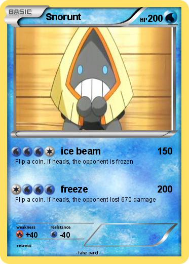 Pokémon Snorunt 30 30 - ice beam - My Pokemon Card