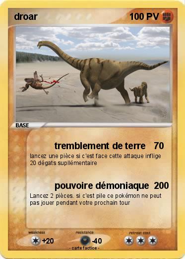 Pokémon droar - tremblement de terre - Ma carte Pokémon