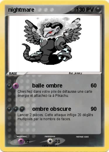 Pokémon nightmare 319 319 - balle ombre - Ma carte Pokémon