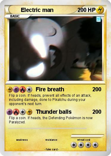 Pokémon Electric man 18 18 - Fire breath - My Pokemon Card